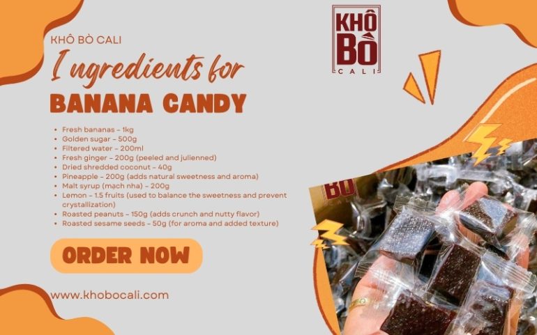 How to make soft, sweet and chewy banana candy with ginger and peanuts ...